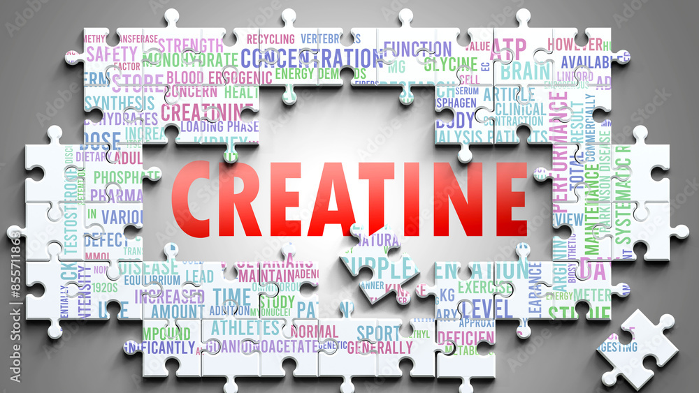 Creatine as a complex subject, related to important topics. Pictured as ...