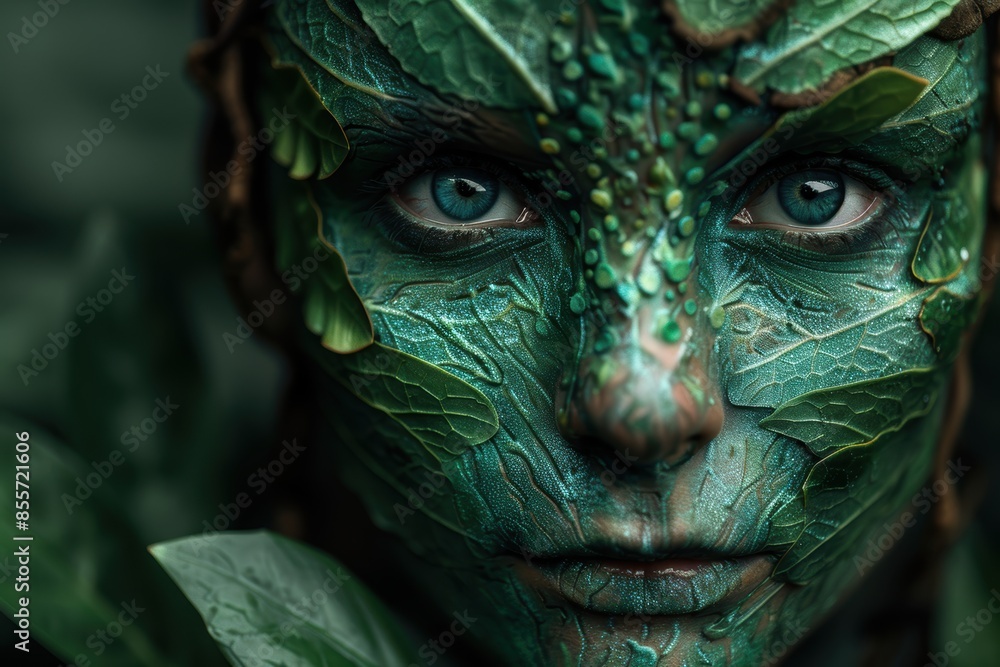 Mysterious green forest spirit Stock Illustration | Adobe Stock