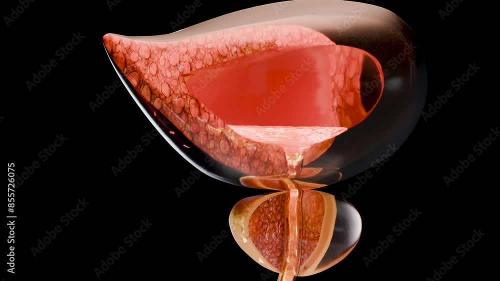 urinary or excretory system, detailed male bladder and prostate gland anatomy, Urology medical ...