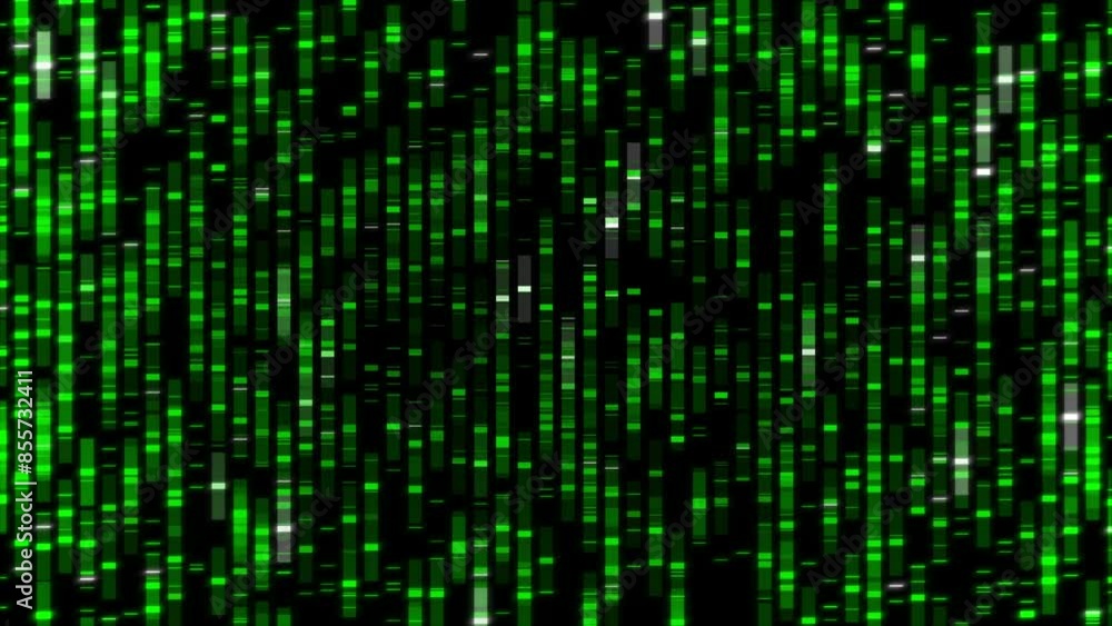 DNA Sequence Animation. Gene Cell Examination By Futuristic Medical ...