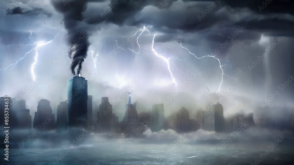 impact of global warming and climate change, big storm thunder and ...