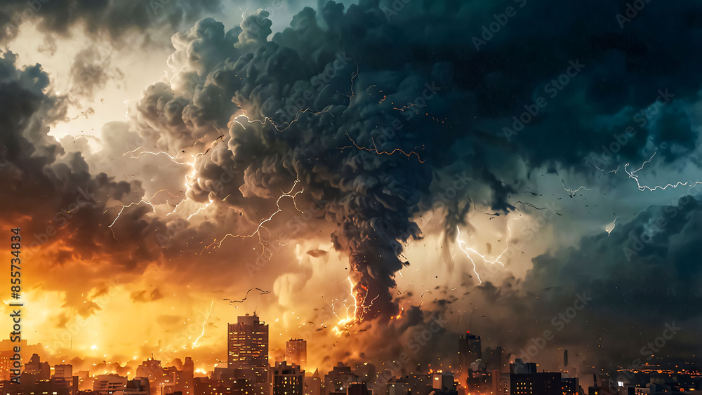 impact of global warming and climate change, big storm thunder and ...