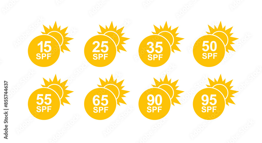 SPF 50 icon. Sun protection for skin. UVA UVB sunscreen protection. SPF ...