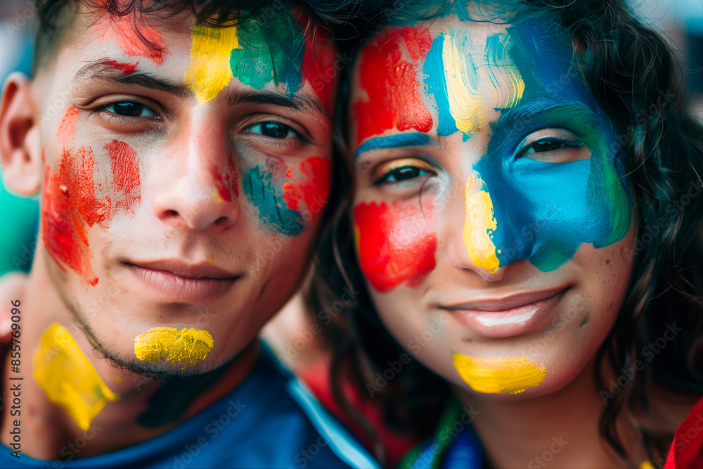Conmebol Copa América 2024. a couple fan of the soccer team with your ...