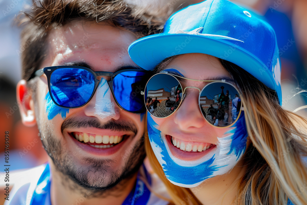Conmebol Copa América 2024. a couple fan of the soccer team with your ...