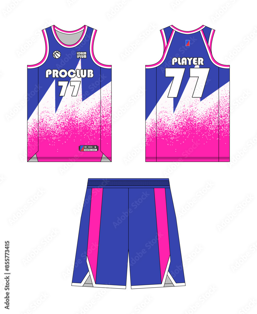 Jersey basketball template design. Basketball uniform mockup design ...