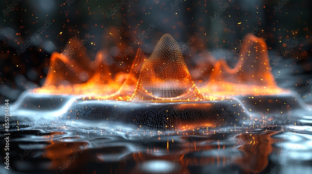 A detailed image of vibrating string wave patterns in a physics ...