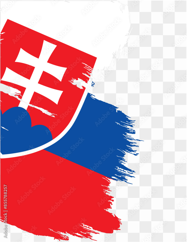 Slovakia flag brush paint textured isolated on png or transparent ...
