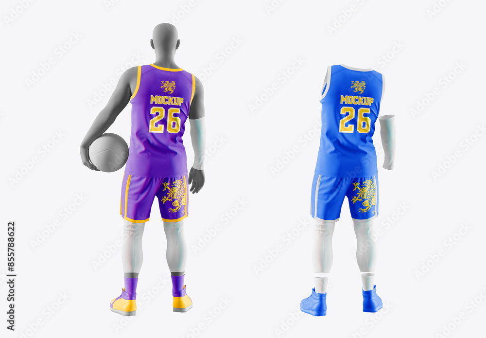 Basketball Player Kit with Mannequin Mockup Stock Template | Adobe Stock