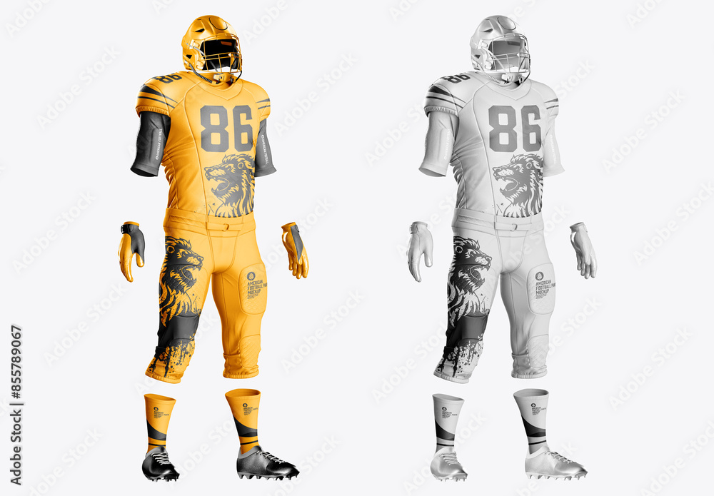 American Football Kit Mockup Stock Template | Adobe Stock