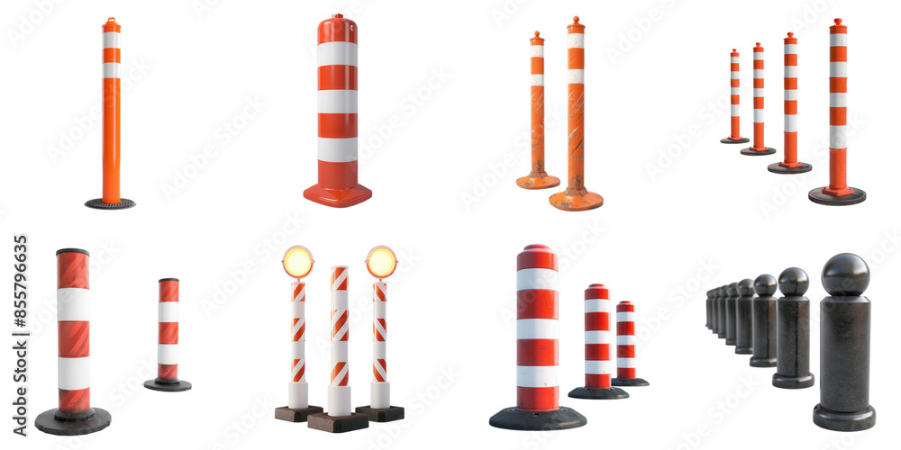 Traffic pole transparent collection set in png no background for ...