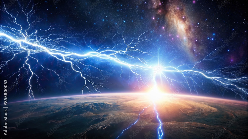 High voltage discharge in space, high voltage, discharge, electricity ...