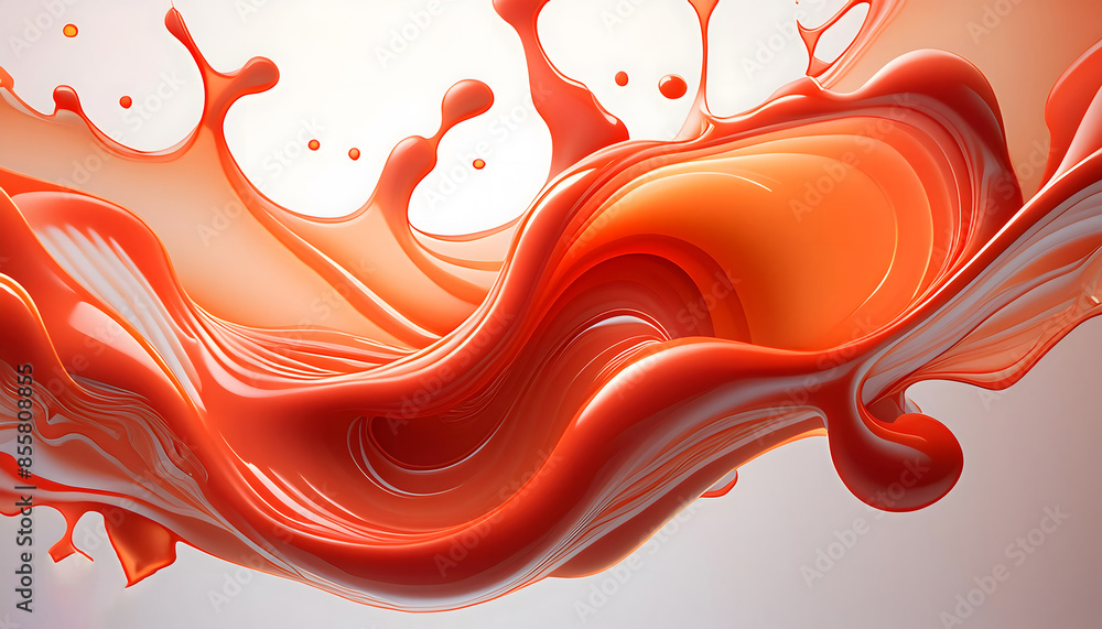 Red Tomato ketchup splash flying in air isolated on white background. Floating splash of ketchup ...