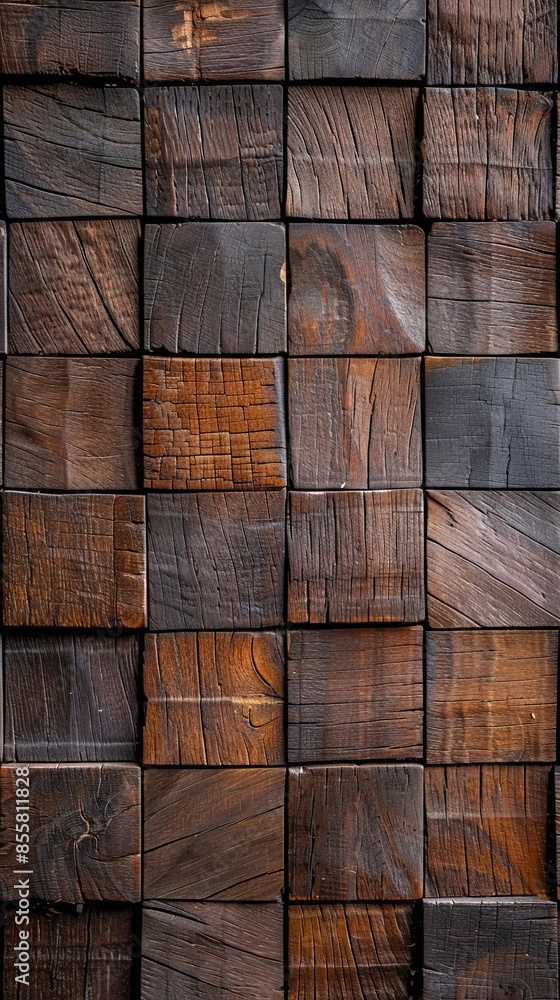 Dark wood block wall texture background Stock Illustration | Adobe Stock