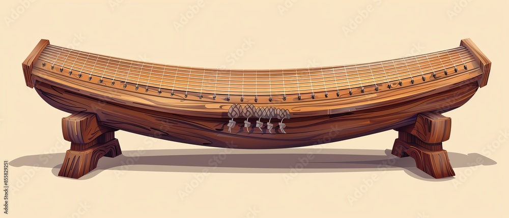 A koto clipart, musical instrument element, vector illustration ...