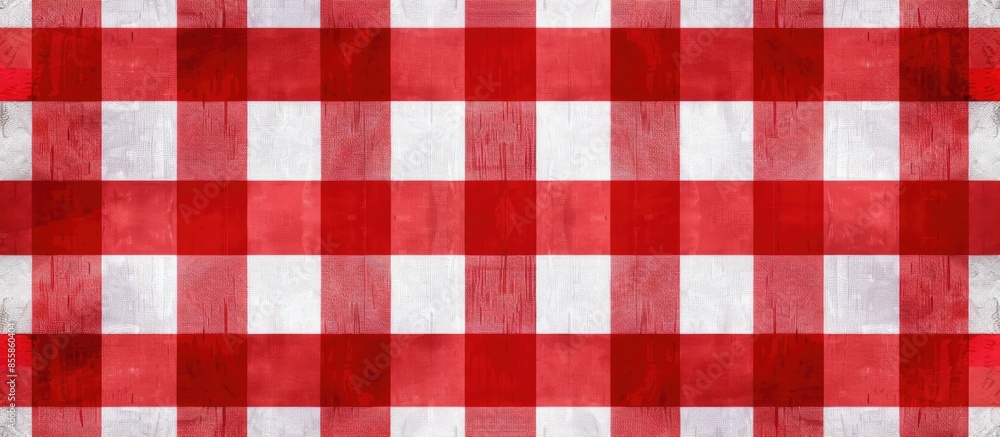 Seamless red checkered plaid fabric pattern texture. Modified stripes ...