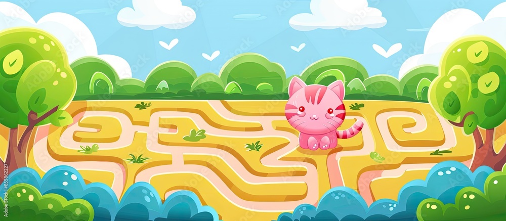 Maze activity sheet for children. Cute maze for kids. Kids labyrinth ...