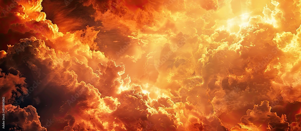 Dramatic fiery and cloudy ambient representing heaven and hell. Copy ...