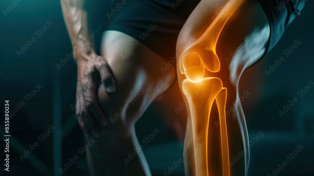 ภาพประกอบสต็อก X-ray Anatomy Of The Knee Joint And Human Leg. Joint ...