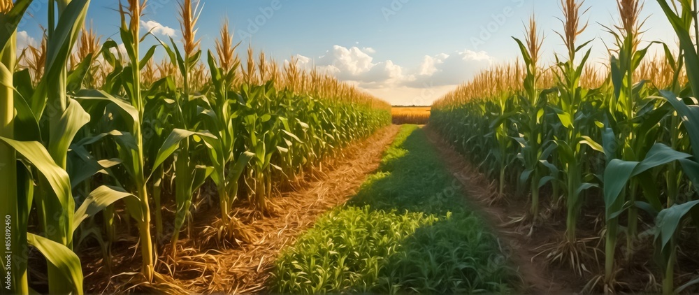 An Awe-Inspiring Vista of a Vast Corn Field, Boasting an Abundant ...