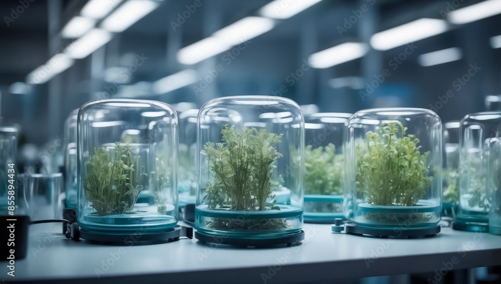 High-Tech Laboratory with Glass Tubes Containing Dangerous Pathogens ...