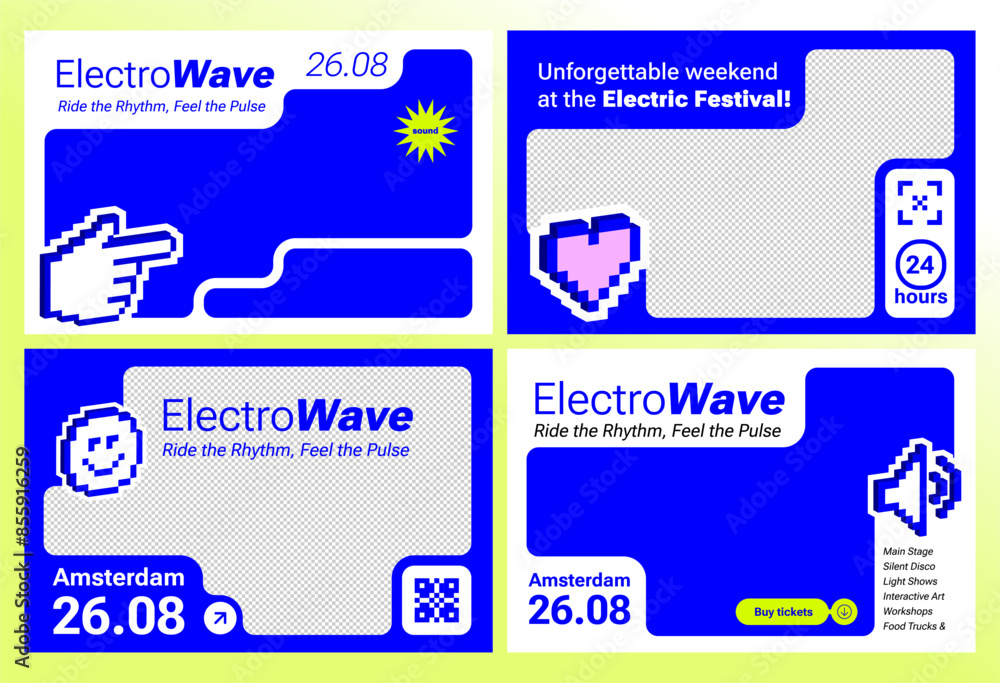 Bento style layout grid templates. Modern frame, Trendy blue Web design ...