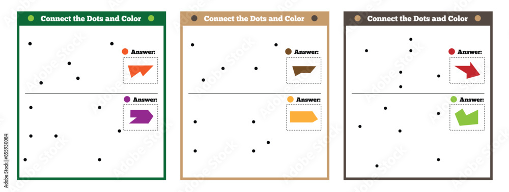 Connect the Dots and Color Children Educational Puzzle. Coloring and ...