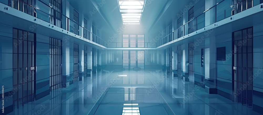 A typical modern prison or detention facility. Illustrative universal ...