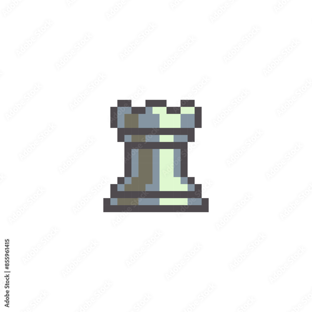 Vetor de Chess application. Rook chess piece icon, emoji. Pixel art ...