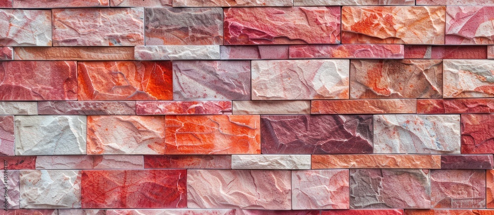 pattern red color of modern style design decorative laterite stone wall ...