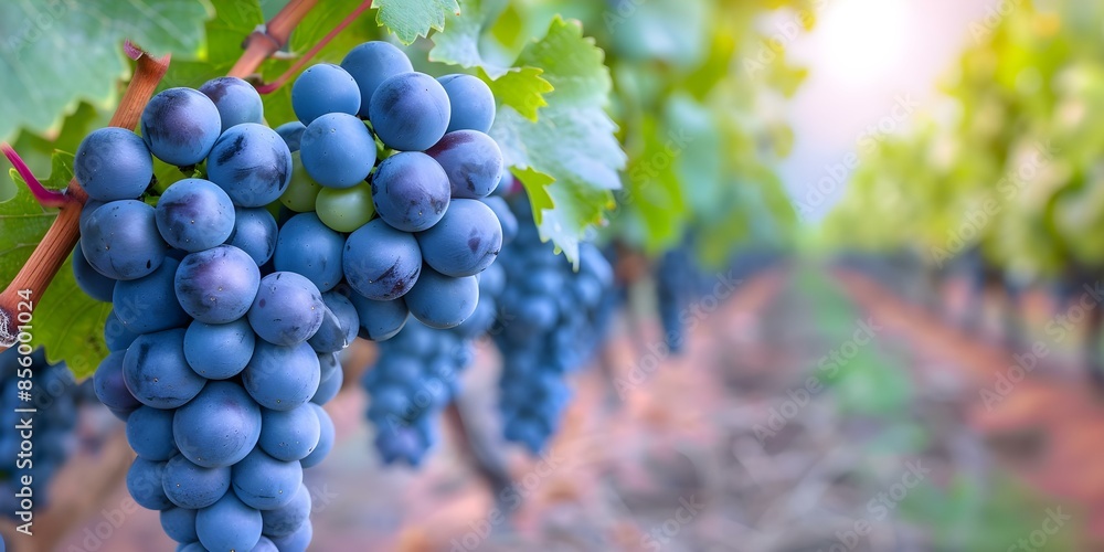 Vineyard with ripe grapes symbolizing Jesus Christ as the true vine ...