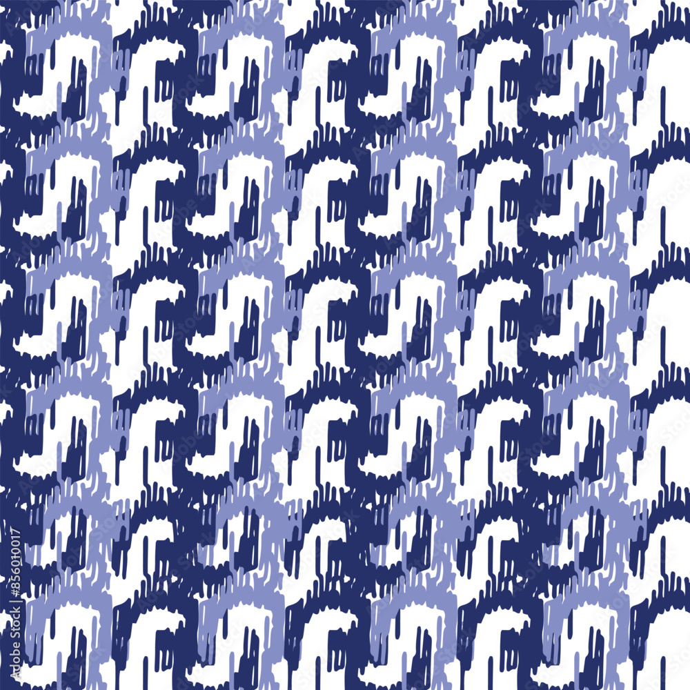 Indigo blue stitch effect abstract vector seamless pattern background ...