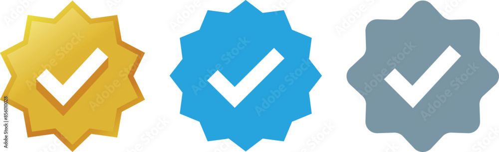 Set of Verified badges. Whatsapp, Facebook, Instagram, TikTok and ...