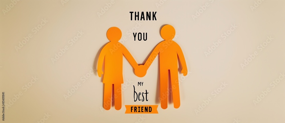 paper cut out figures of two people holding hands, depicting friendship ...