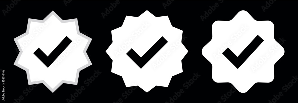 Verification star icon set for social media Facebook, x twitter ...