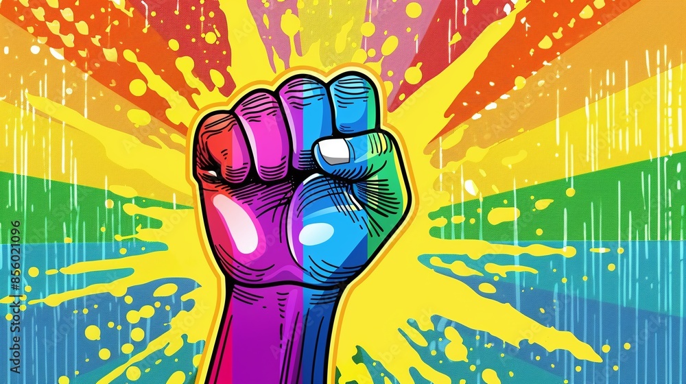 Pride fist lgbt gay rainbow hand lgbtq flag day fight. Fist pride lgbt ...