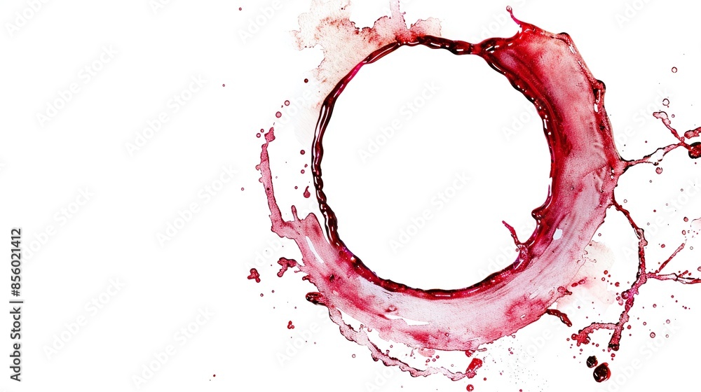 Wine stain red watercolor glass mark ring circle isolated drink ...