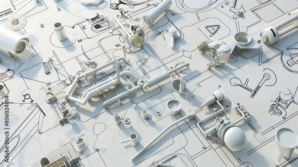 Meticulously rendered 3D of a triglyceride molecule in an exploded ...
