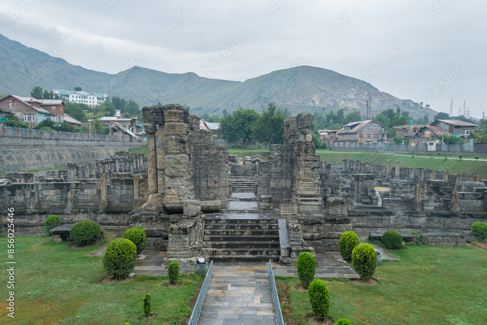 Avanti Swami Temple Ruins, ancient structure at historic site, Srinagar ...