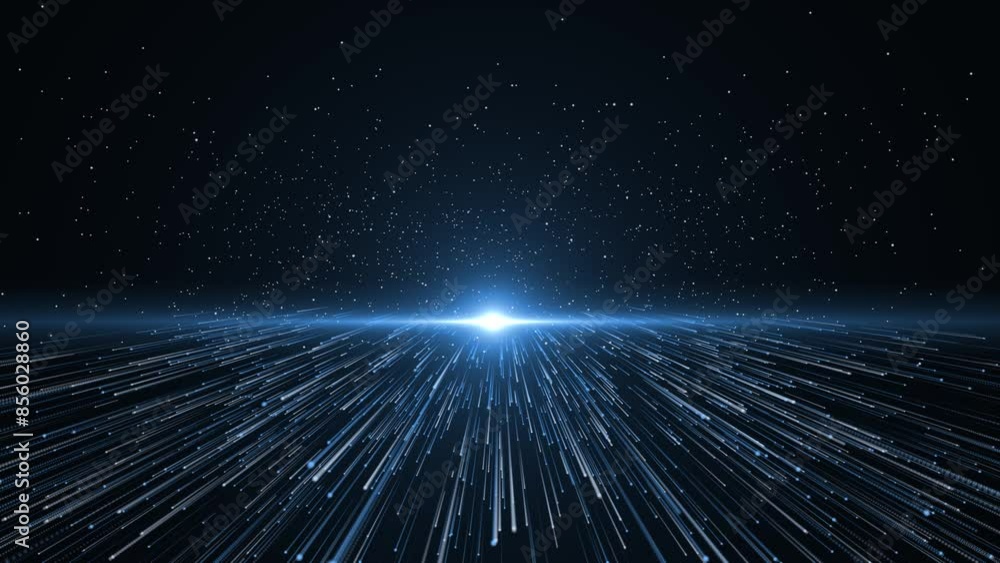 4K Cyber Wave technology background. Digital cyberspace city with ...