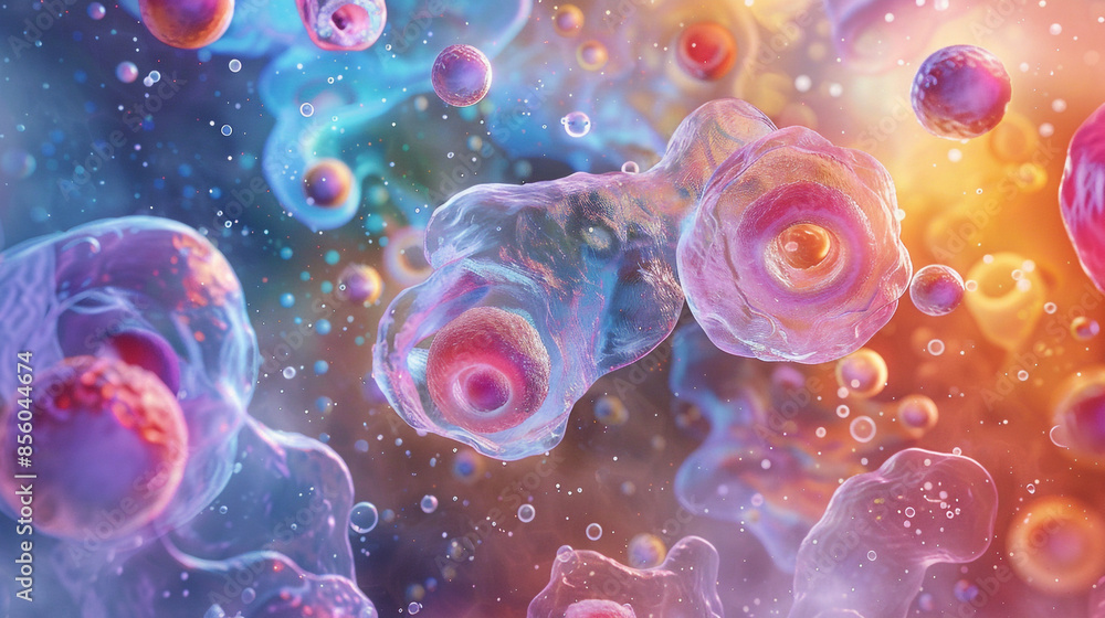 Craft a dynamic representation of cellular apoptosis, with shrinking ...