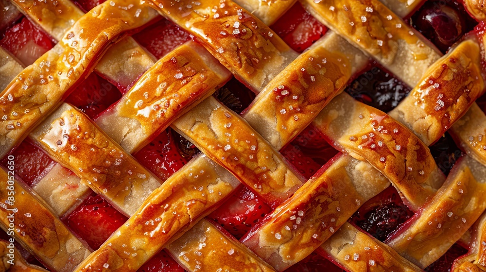 Macro View of Freshly Baked Pie Crust: An up-close image of the flaky ...