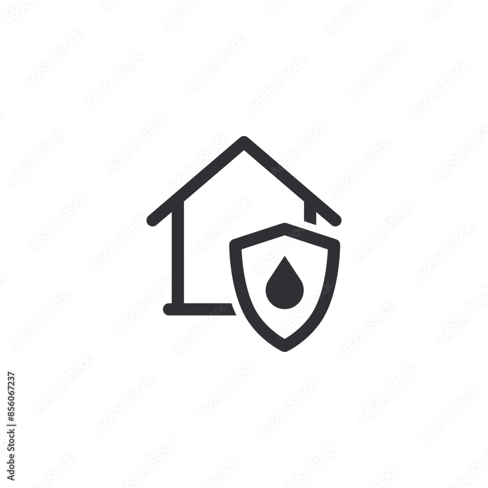 Water protection. Water sign. Water sign. Shield icon. Security icon ...