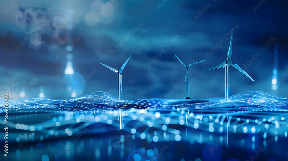 Renewable energy concept. Wind power plant. Sustainable development ...