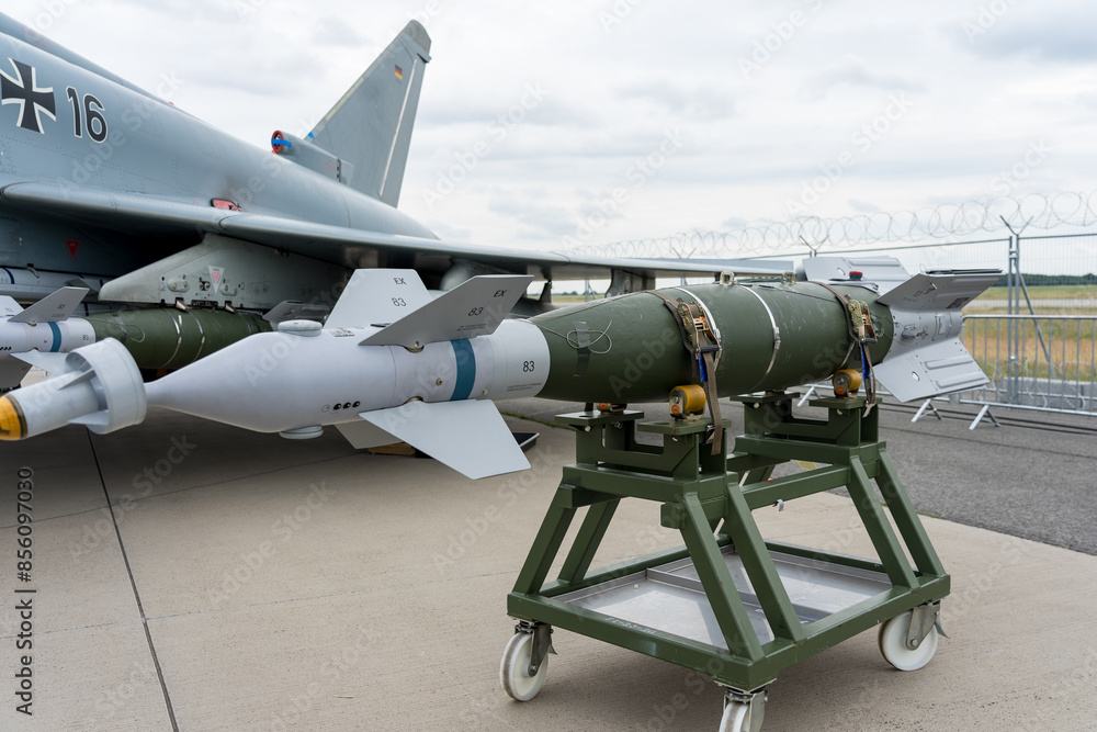 BERLIN - JUNE 05, 2024: Laser-guided bombs GBU-24 Paveway III. Used on ...