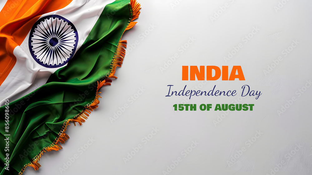 Photorealistic banner of an Indian state flag isolated on white ...
