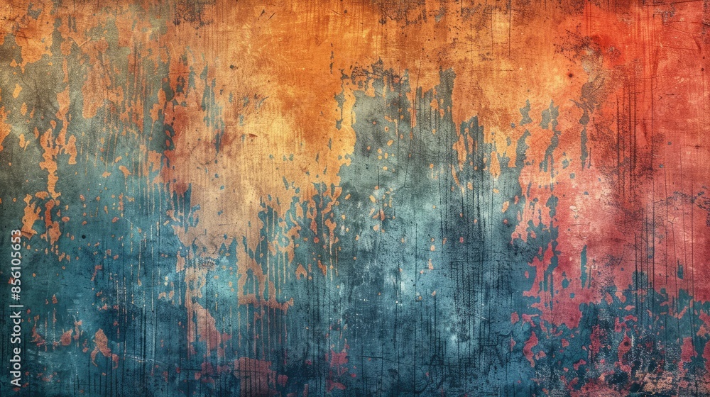 Abstract texture overlaying an aged backdrop with varied color schemes ...