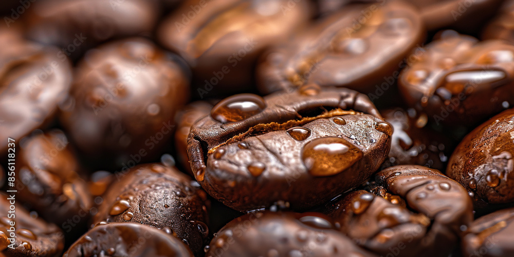 Fresh clean wet coffee beans close up cinematic background wallpaper ...