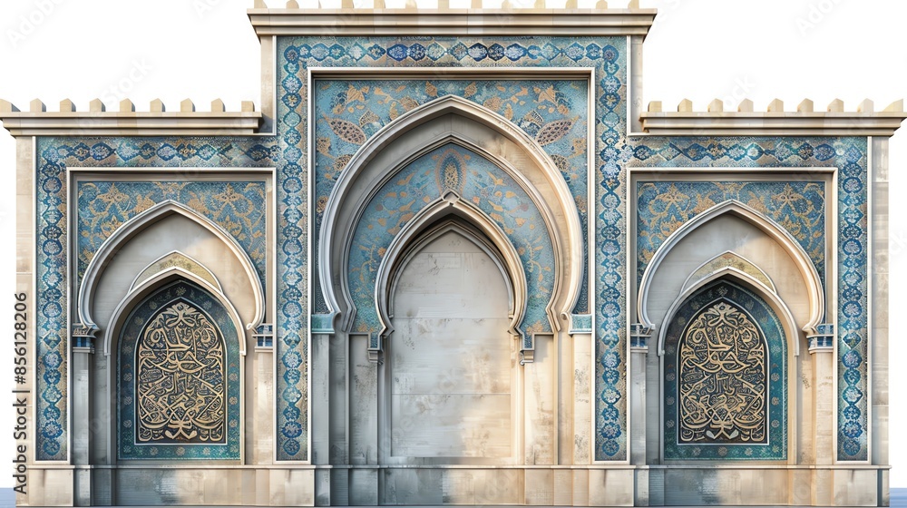 Ornate Islamic architectural detail featuring intricate geometric ...