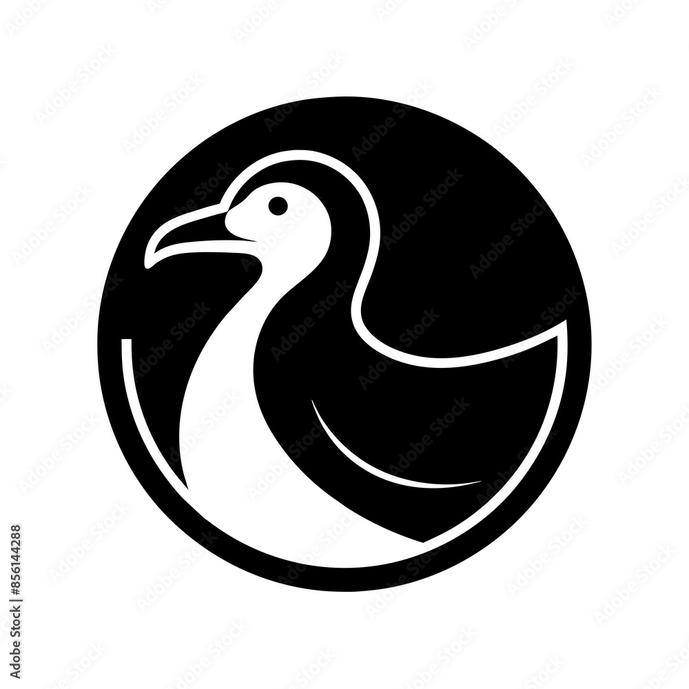 Albatross Icon in Circle Logo A Stunning Visual Guide Stock Vector ...